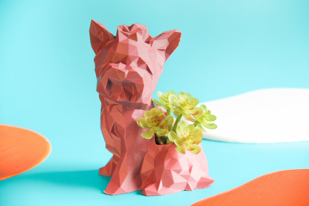 Low Poly Dog| Unique Plant Pot| Yorkie Planter| Indoor Planter ...