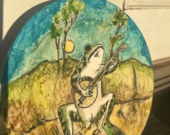 Frog Playing Banjo Art - Etsy