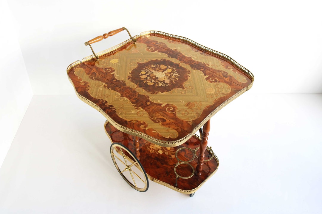 Bar Cocktail Tea Cart Trolley Italian Hollywood Regency - Etsy