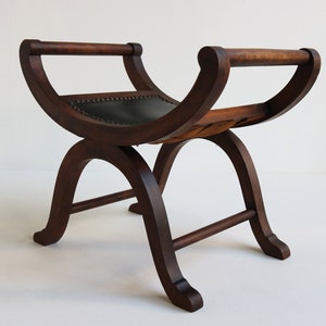 Antique English Wooden X-frame Stool Ottoman Footstool Tabouret Side ...