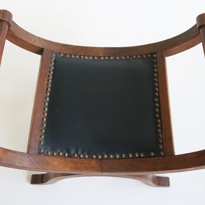 Antique English Wooden X-frame Stool Ottoman Footstool Tabouret Side ...