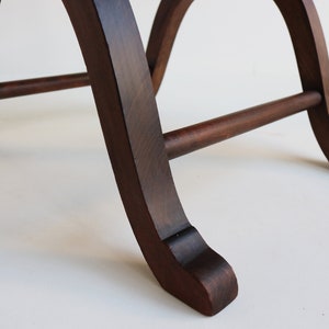 Antique English Wooden X-frame Stool Ottoman Footstool Tabouret Side ...