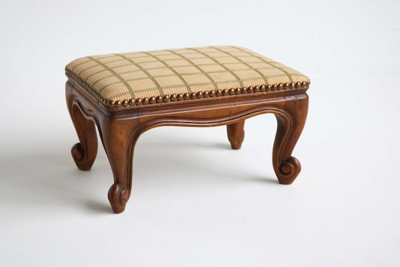 Lovely Small Rectangular Footrest French Louis XV Carved Footstool With Fabric Country Provincial Vintage Foot Stool Mid 20th Century 1950s Etsy Canada