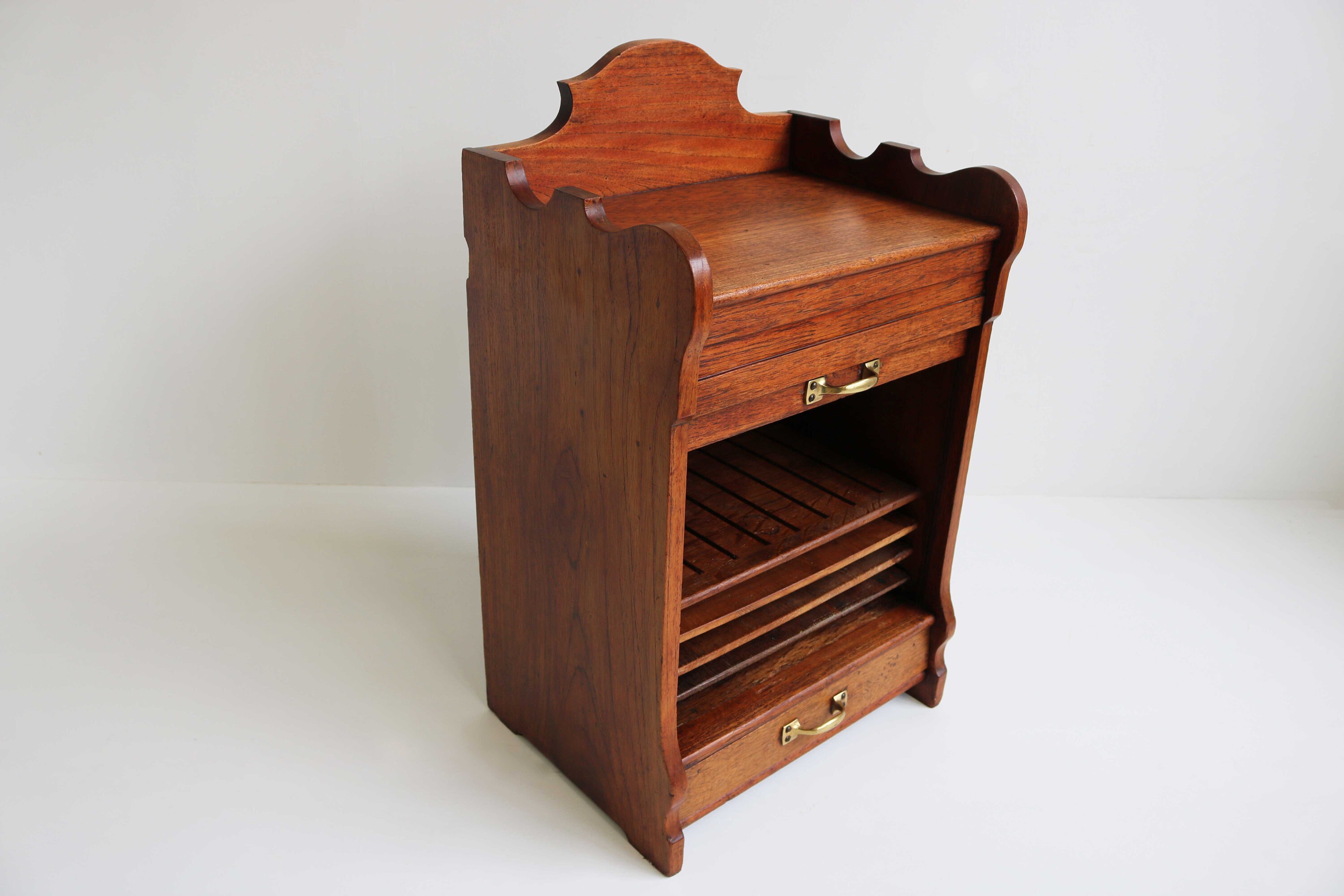 Antique Small Oak Wood Roll Top Letter Holder Desk Top | Etsy