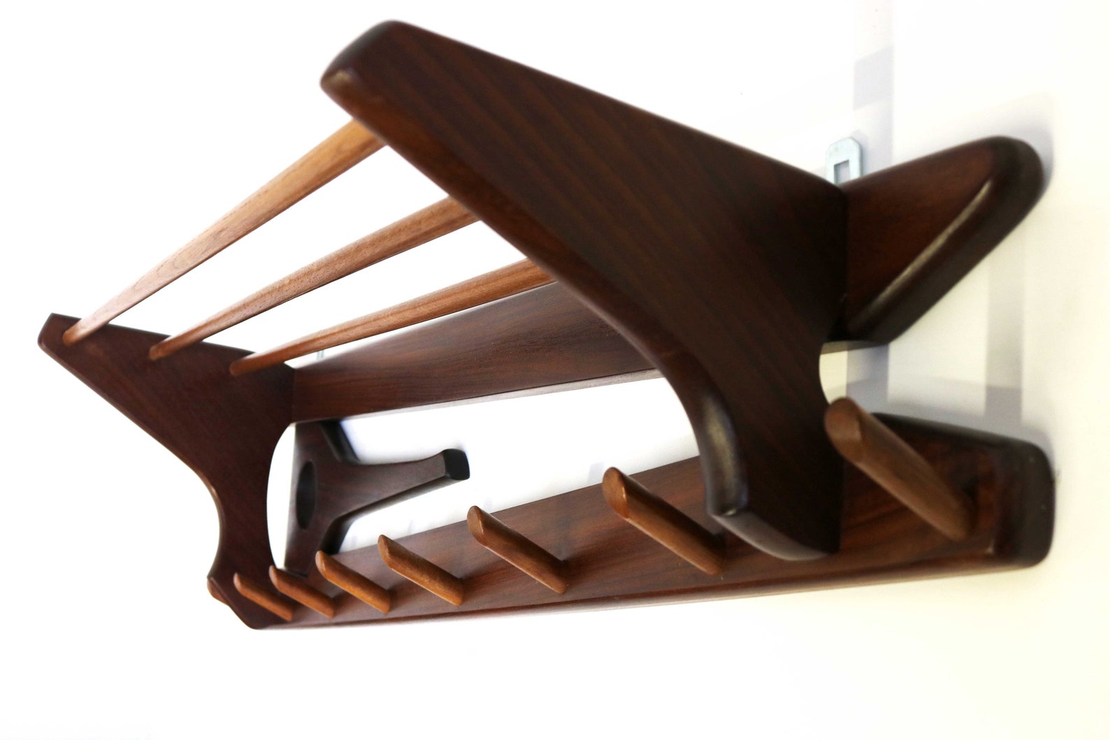 Midcentury Teak Entryway Shelf: Dutch Design Coat Rack - Etsy