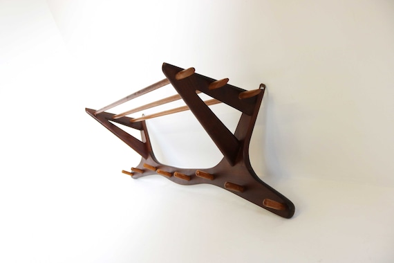Organically Teak Wall Mounted Coat Rack Dutch Design - Etsy