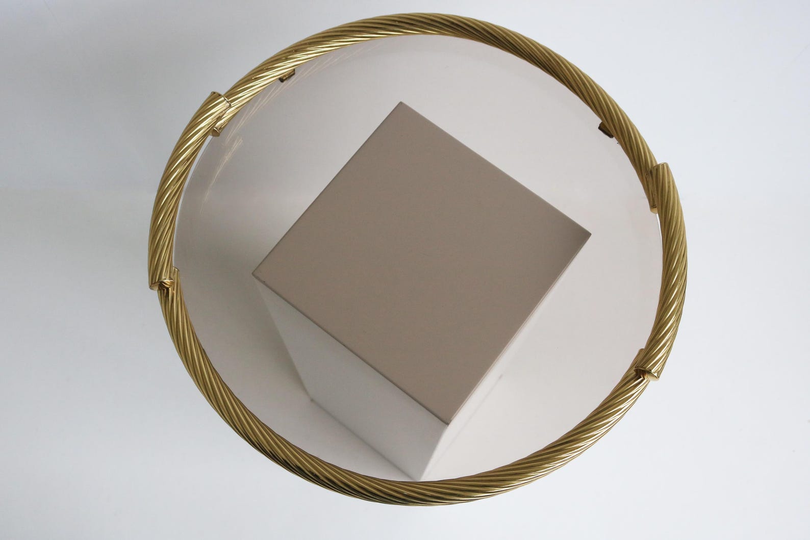 Dimart Milano 24-karat Gold-plated Brass Italian Round Tray With Smoked ...