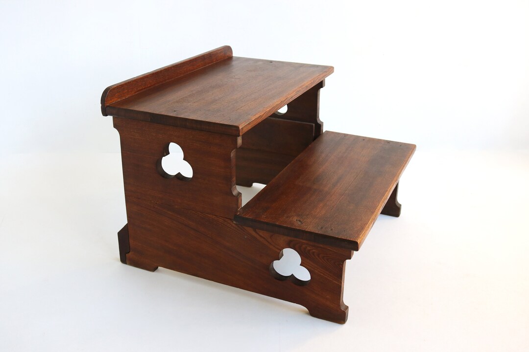 Decorative Antique Neo-gothic Library Stairs Step Stool Library Steps ...