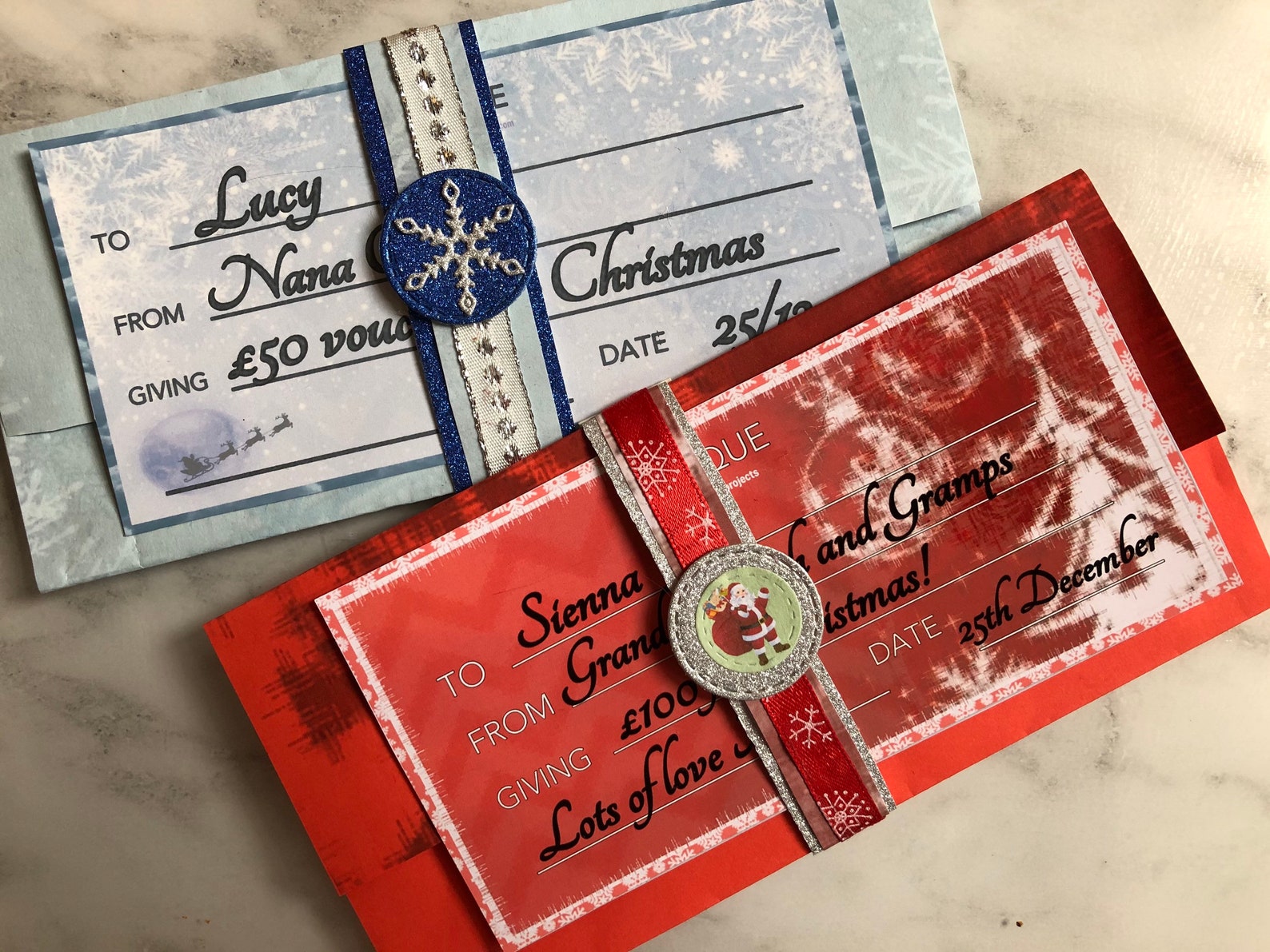 Christmas Personalised Cheques Money Wallet Christmas Gift - Etsy UK