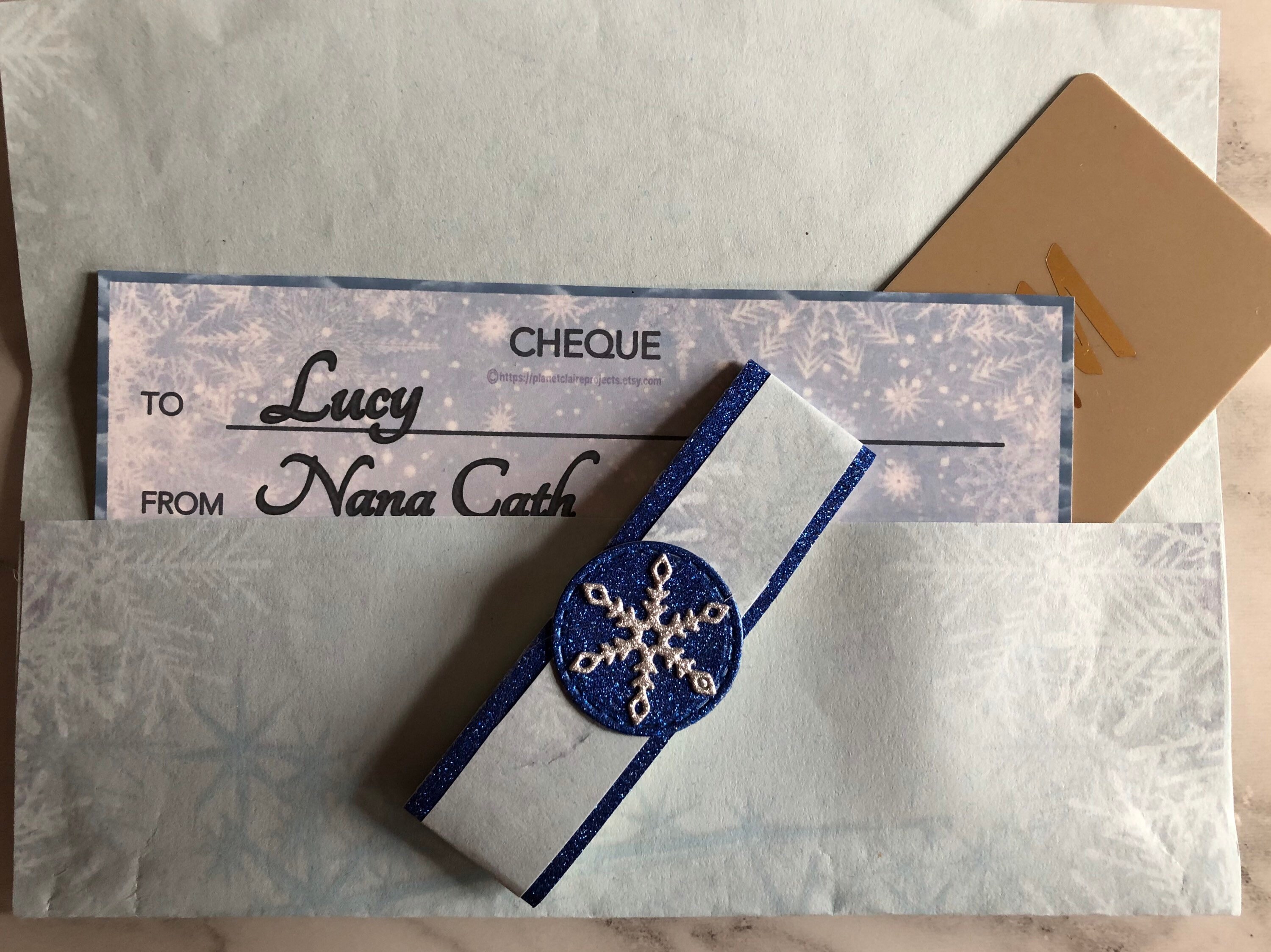 Christmas Personalised Cheques Money Wallet Christmas Gift - Etsy