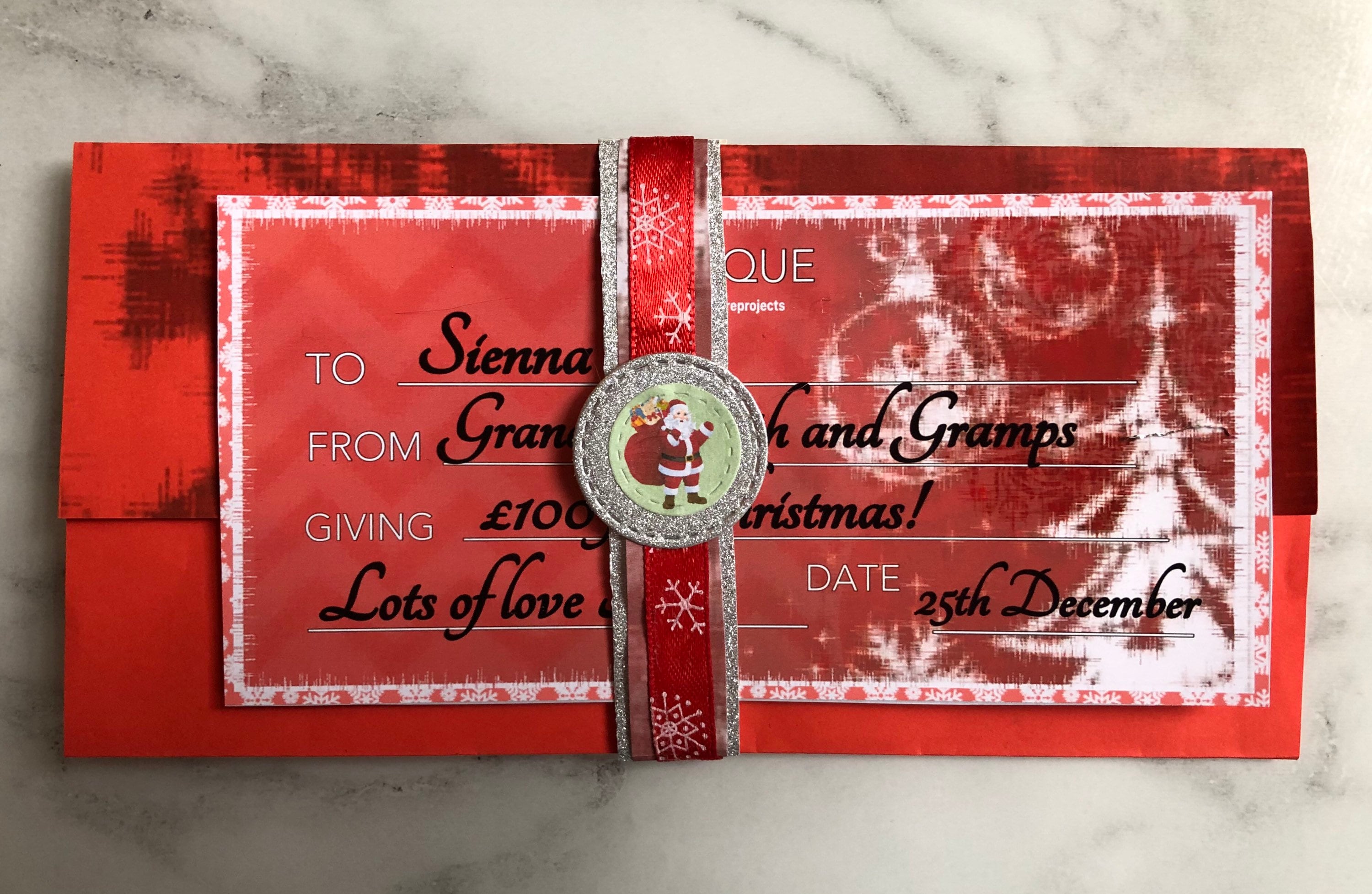 Christmas Personalised Cheques, Money Wallet, Christmas Gift, Christmas ...