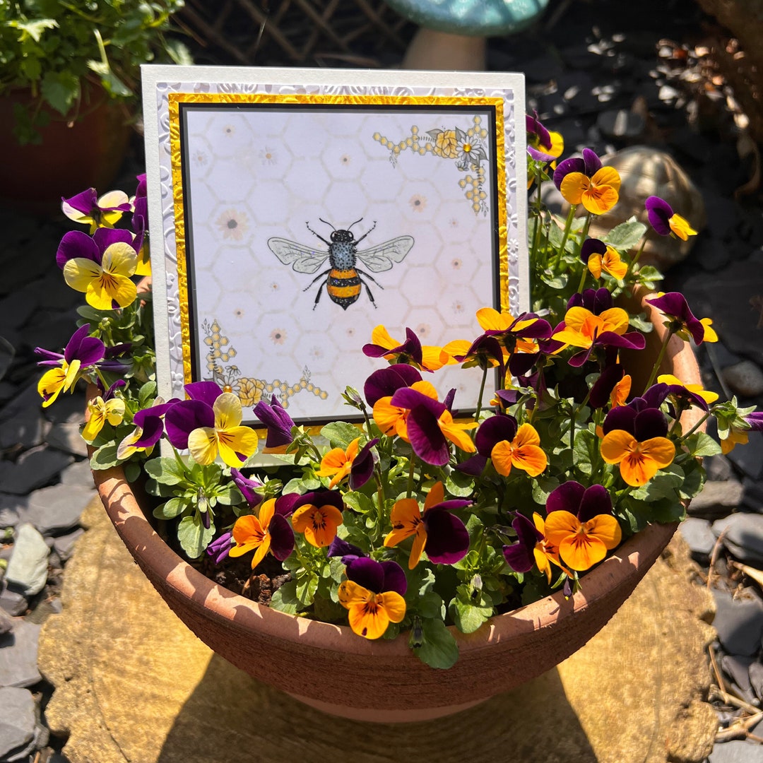 Bee Card/ Blank Bee Gift Card/ Wildlife Card/ Organic Gift Card/ Bee ...