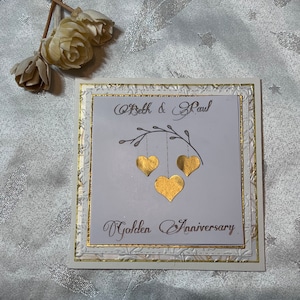 Golden Wedding Anniversary Card, Personalised Golden Wedding ...