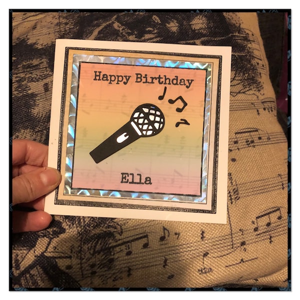 Microphone Birthday Card - Etsy