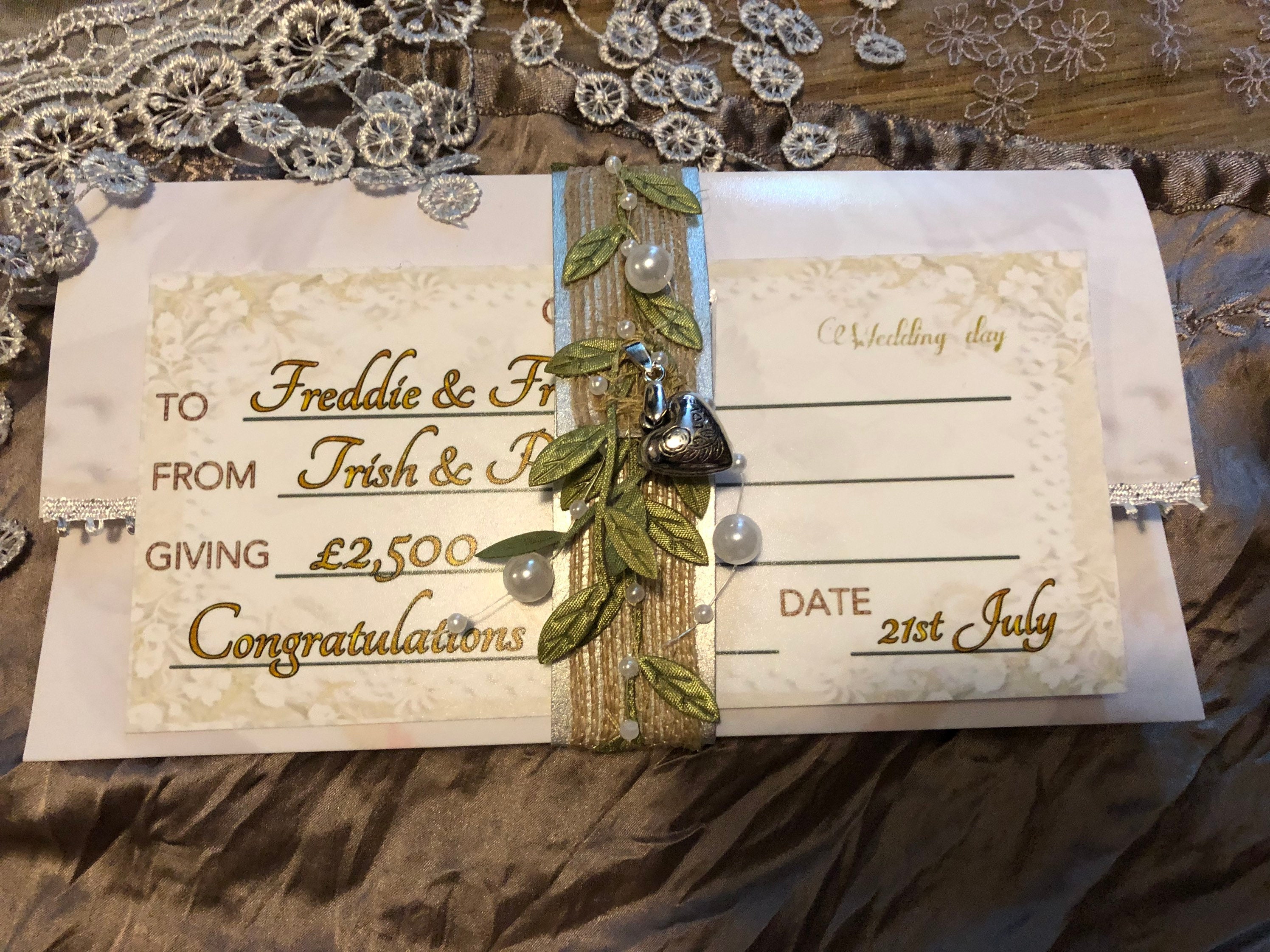 Wedding personalised money wallet Wedding Personalised | Etsy