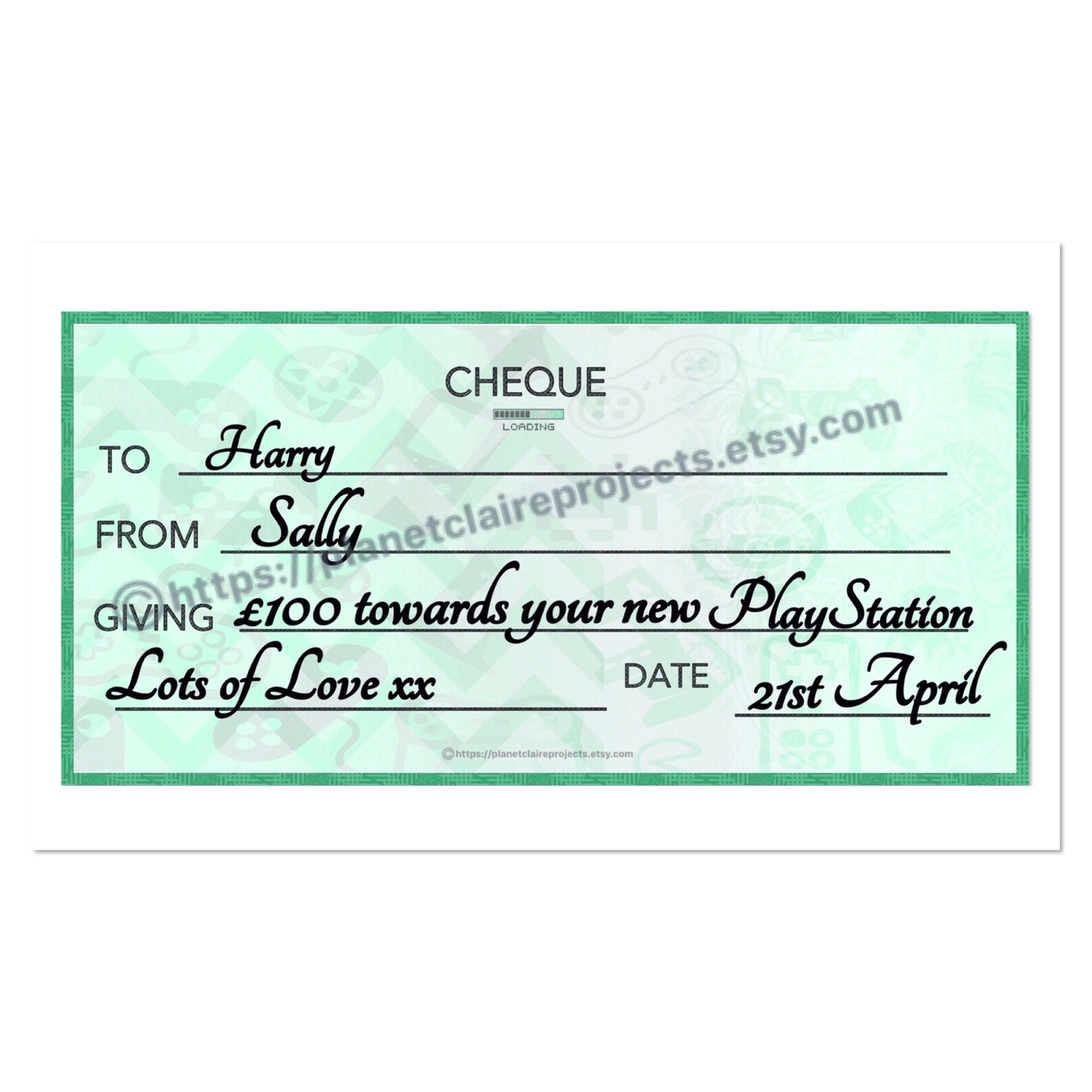 Personalised Gaming Cheques/money wallets Gaming gift idea | Etsy