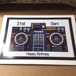 Dj Card , Dj Console Card, Dj Birthday Card, Music Lover Card, Dj ...