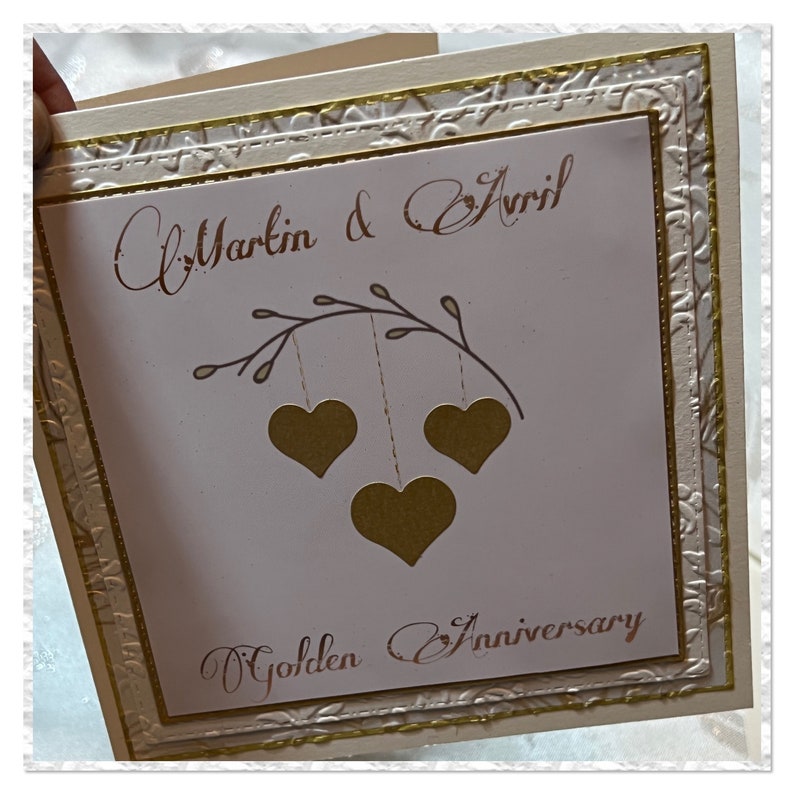 Golden Wedding Anniversary Card Personalised Golden Wedding - Etsy