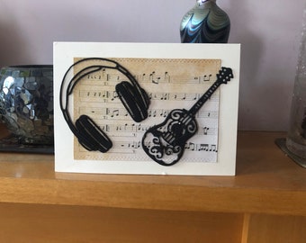 3D Piano Birthday Card Box Card in Black and Gold - Etsy