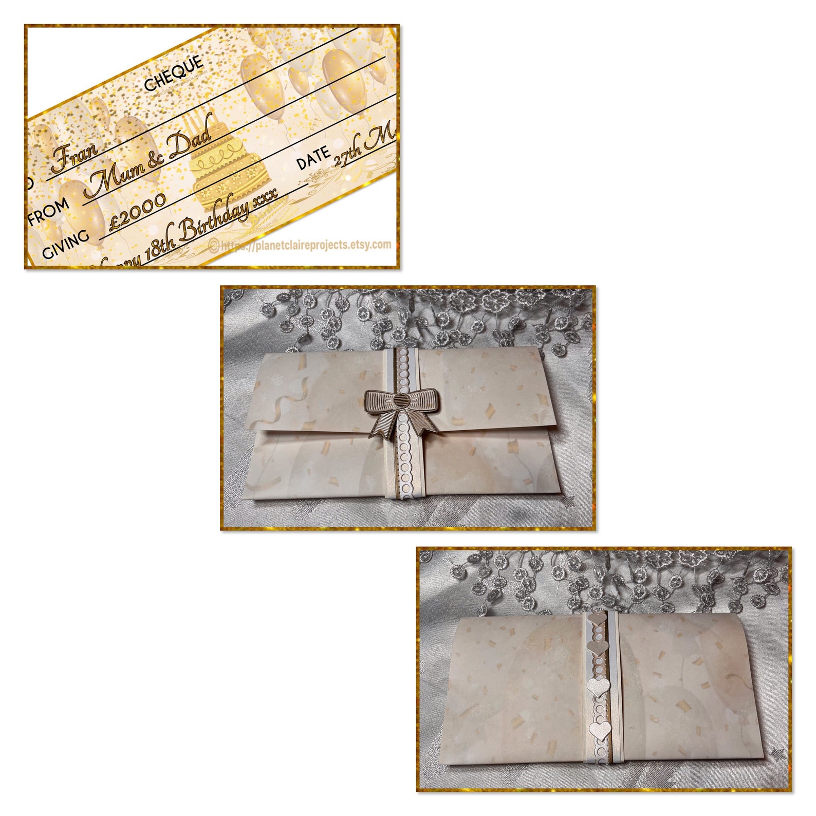 Personalized Golden Birthday Cheque Wallet: Special Occasion Gift - Etsy