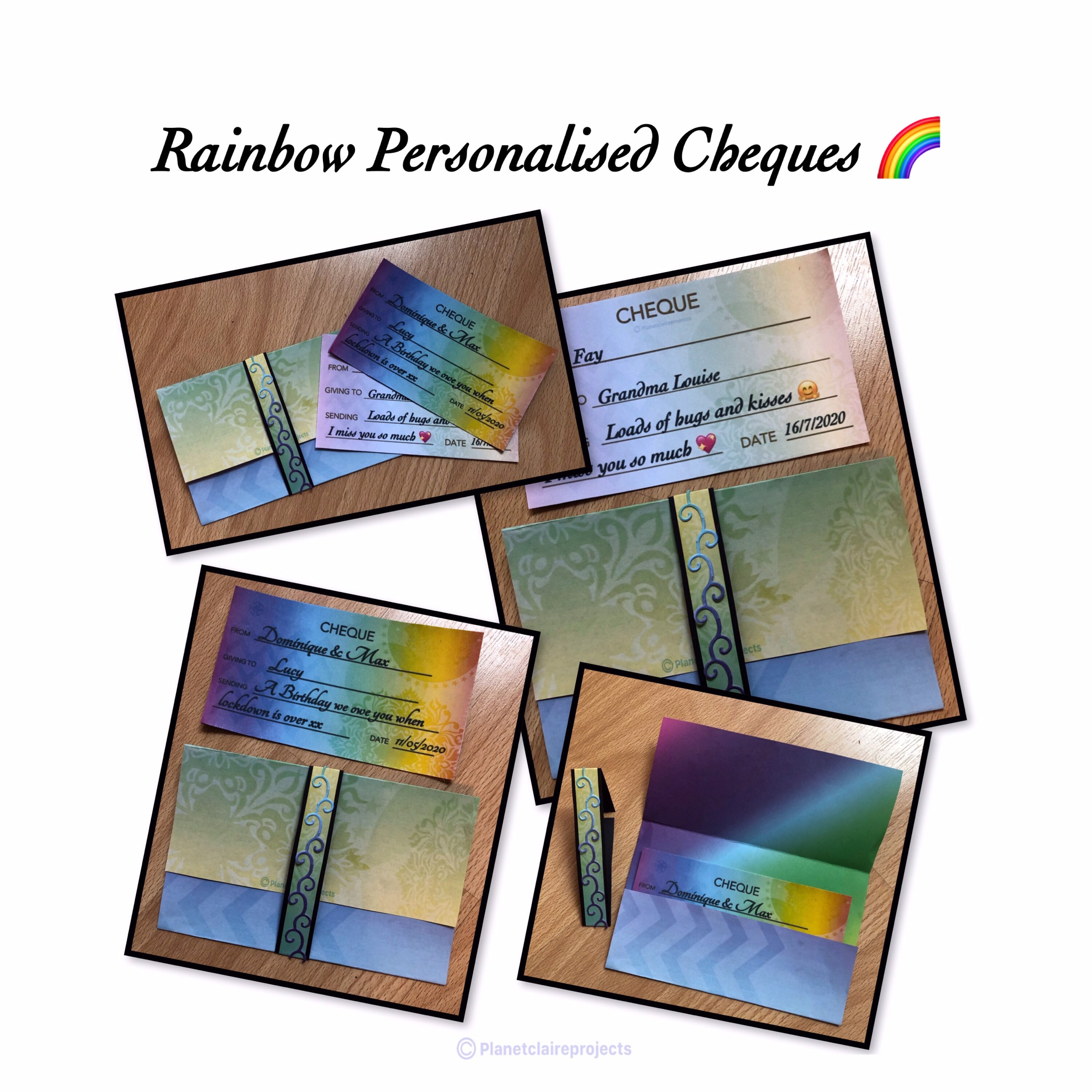 Different Themed Personalised Cheques for That Special - Etsy UK