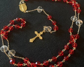 Confirmation Rosary Red Rosary Catholic Rosary Crystal Rosary Prayer ...