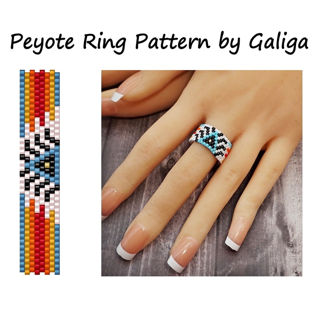 Even Peyote Ring Pattern for Beading Bead Ring Beaded Patterns Schema Beadwork Digital Download ...