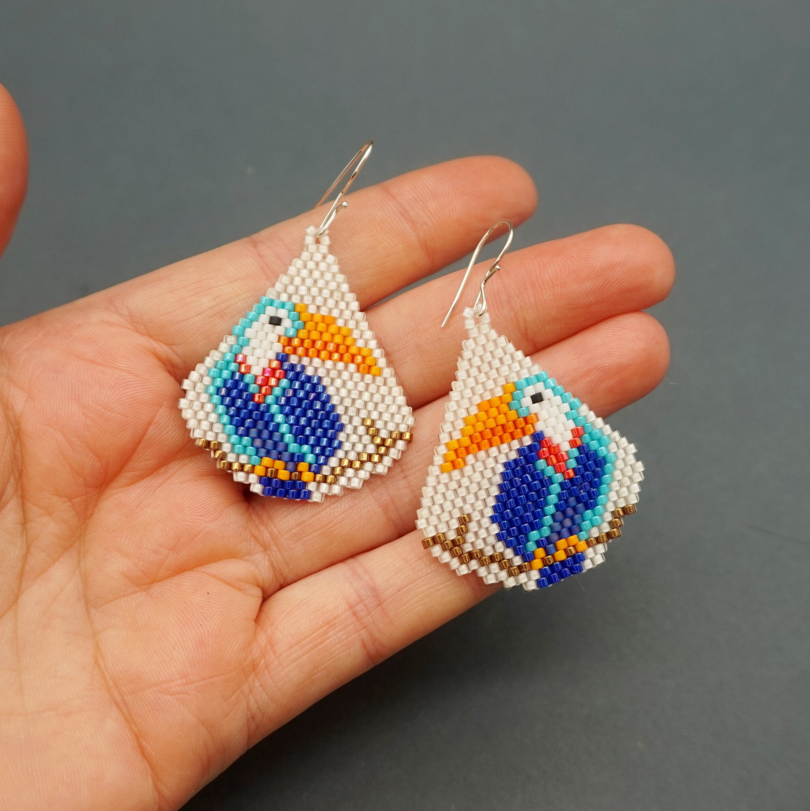Toucan Bead Earrings Pattern Tropical Bird Beaded DIY Jewelry Patterns ...