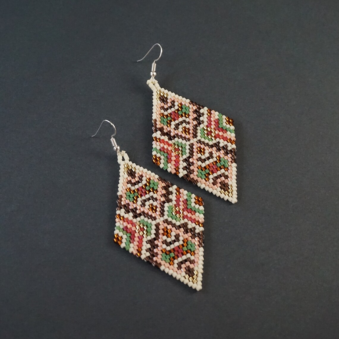 Beading Pattern Beaded Earrings Patterns Seed Bead Pattern | Etsy