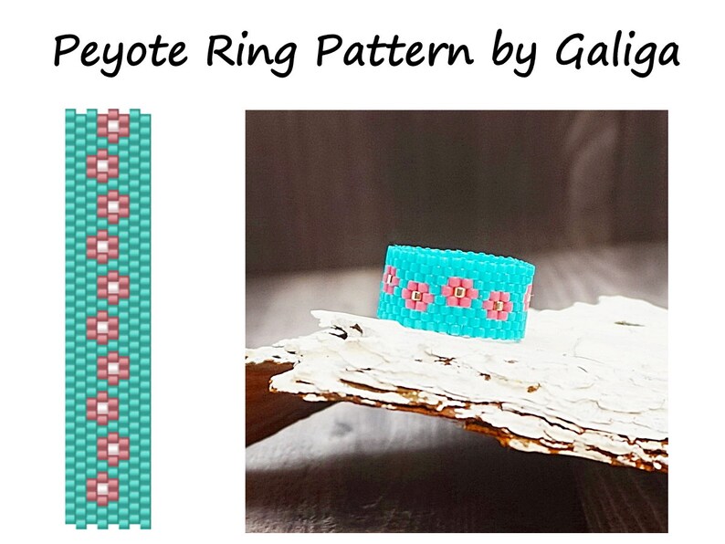 Tiny Flowers Even Peyote Ring Pattern for Beading Digital - Etsy