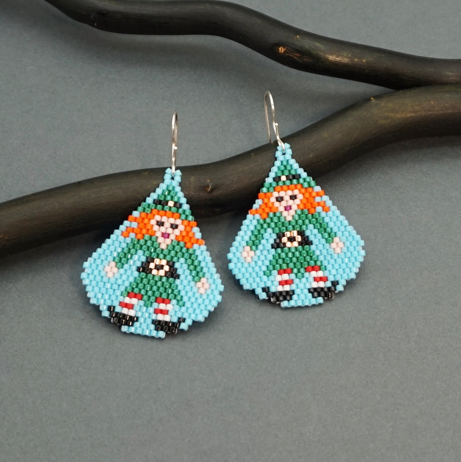 CHRISTMAS EARRINGS Patterns Beading Set of 10 Brick Stitch - Etsy