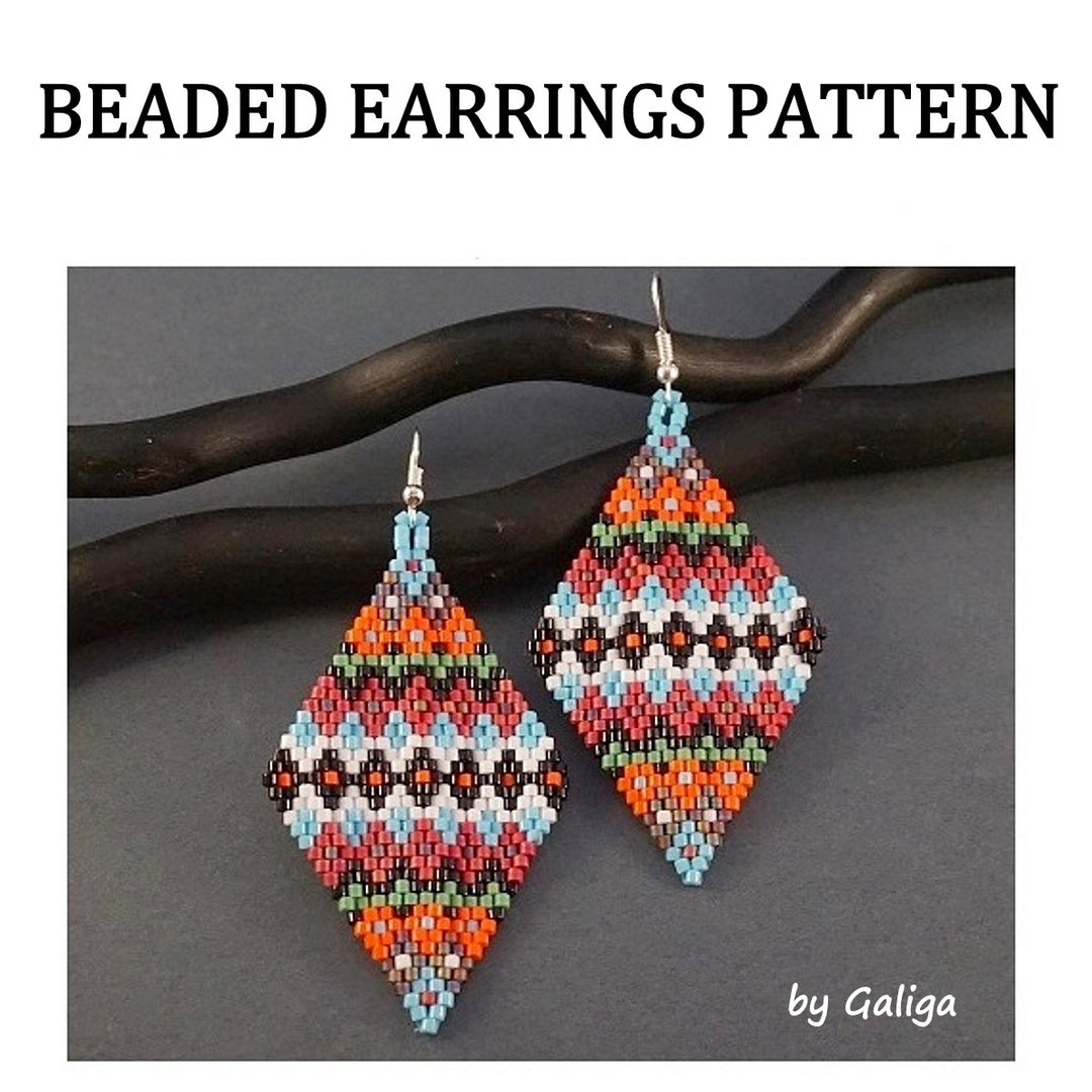 Beaded Earrings Patterns Beading Pattern Seed Bead Pattern - Etsy