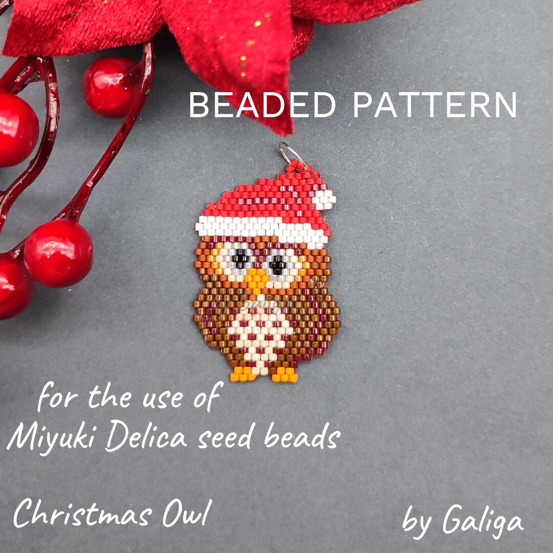 Beaded Owl Pattern for Christmas Beaded Crafts DIY Jewelry Making Seed ...