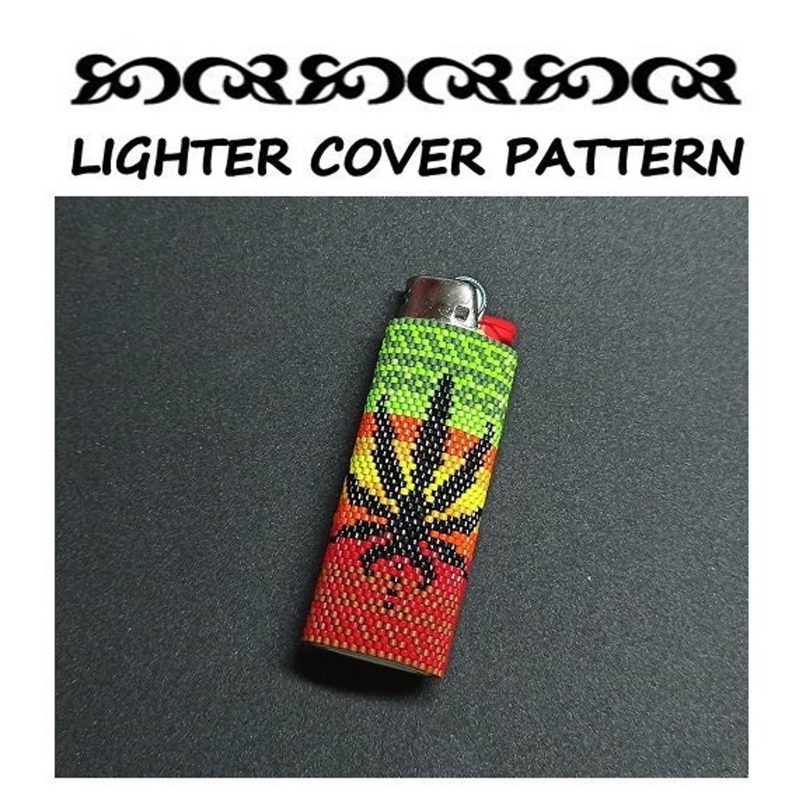 HEMP LEAF Lighter Cover Pattern Lighter Beading Rasta Pattern - Etsy