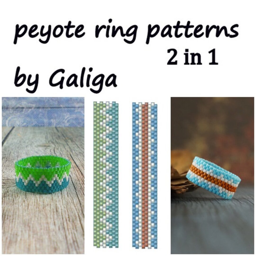 Peyote Ring Pattern 2 in 1 Even Count Peyote Pattern Beadweaving ...