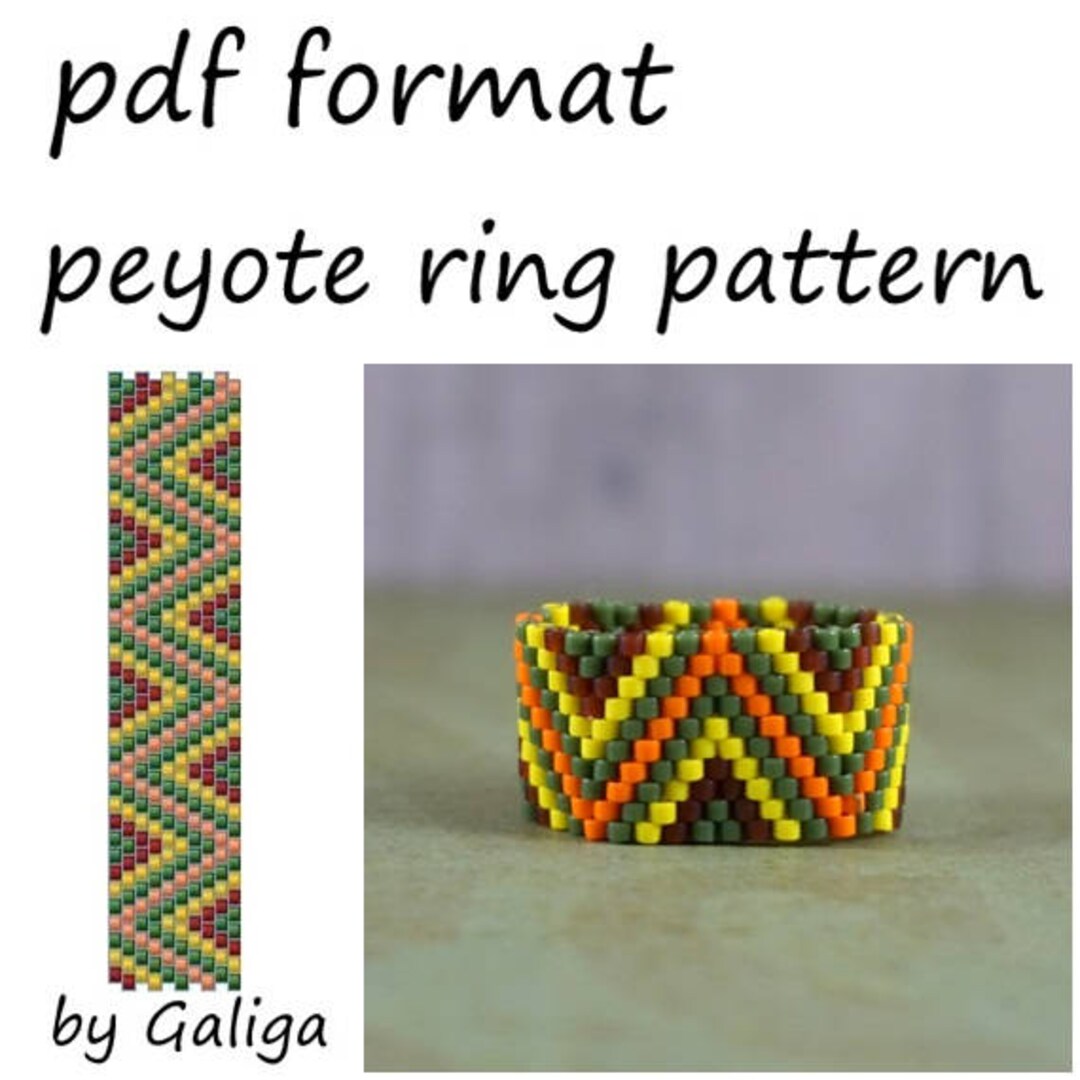Beaded Ring Pattern Jewelry Making Beading Pattern Chevron - Etsy