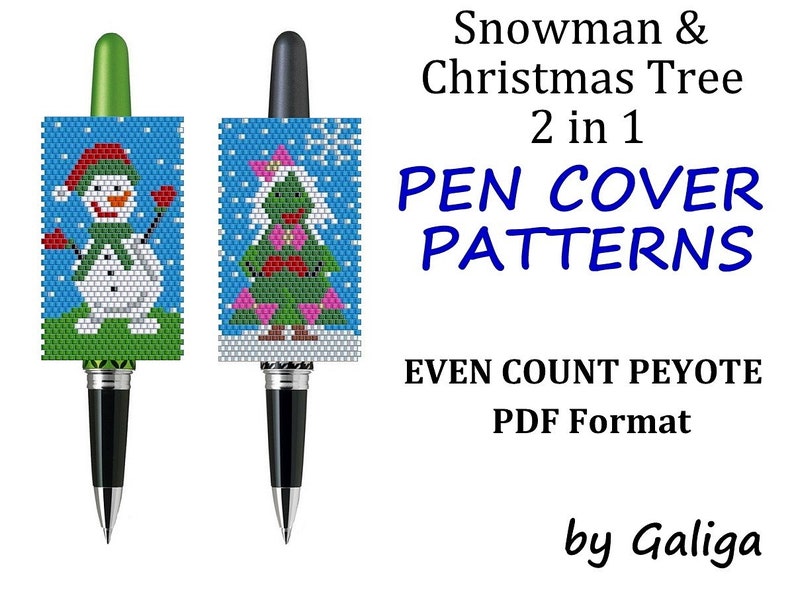 Beaded Pen Cover Patterns Christmas Tree Patterns for Beading - Etsy