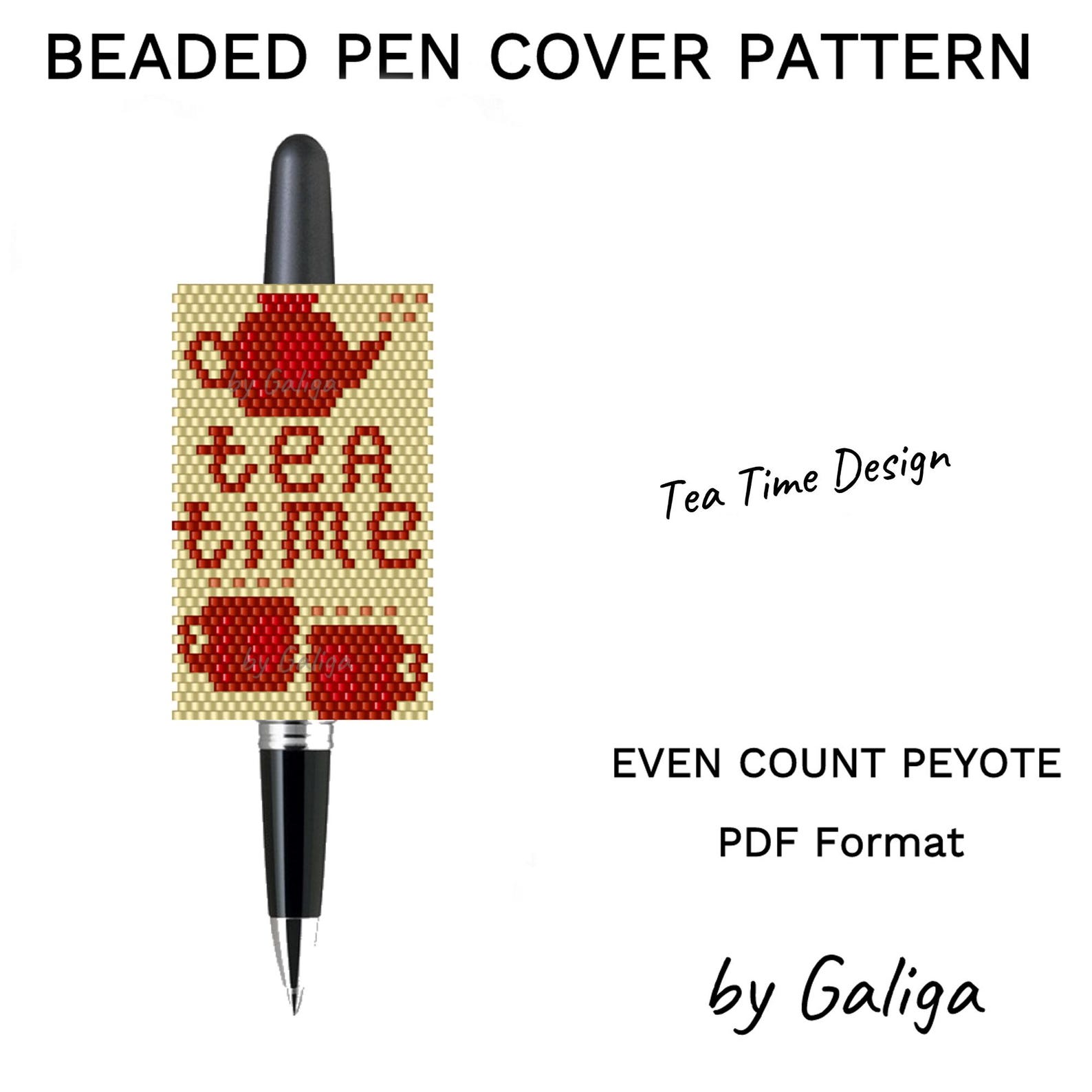 Tea Time Pen Wrap Pattern – Cozy Beading Design With Teapot and Cups ...