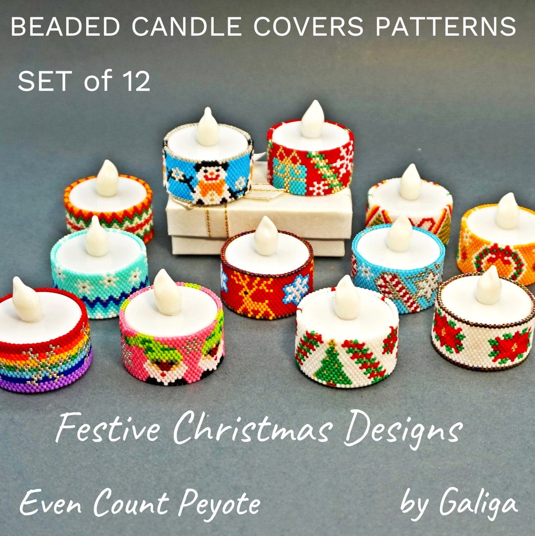 Tea Light Candle Holder Patterns Set of 12 Christmas Ornaments Led ...