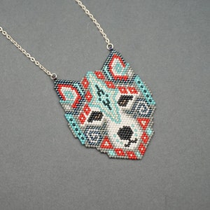 Wolf Bead Pattern Design Beaded Pendant DIY Brooch Delica Seed Bead ...