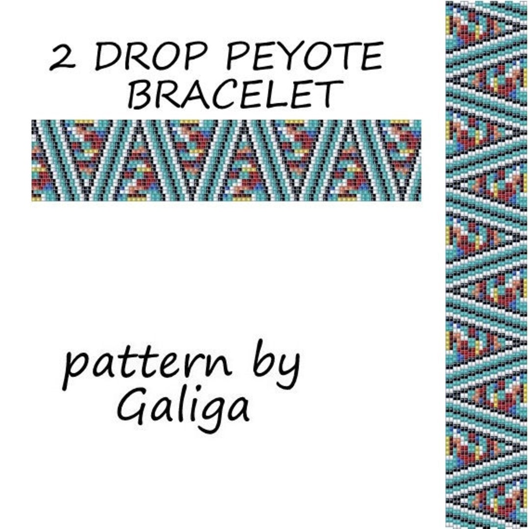 2 Drop Peyote Bracelet Pattern for Beading Pattern Turquoise - Etsy