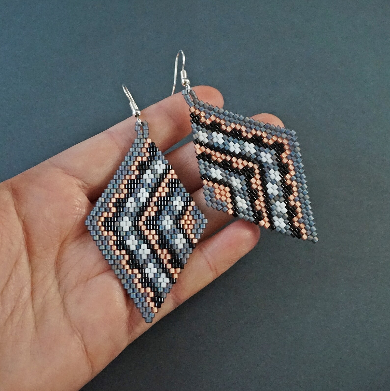 Beaded Earrings Pattern Beading Pattern Geometric Seed Bead | Etsy