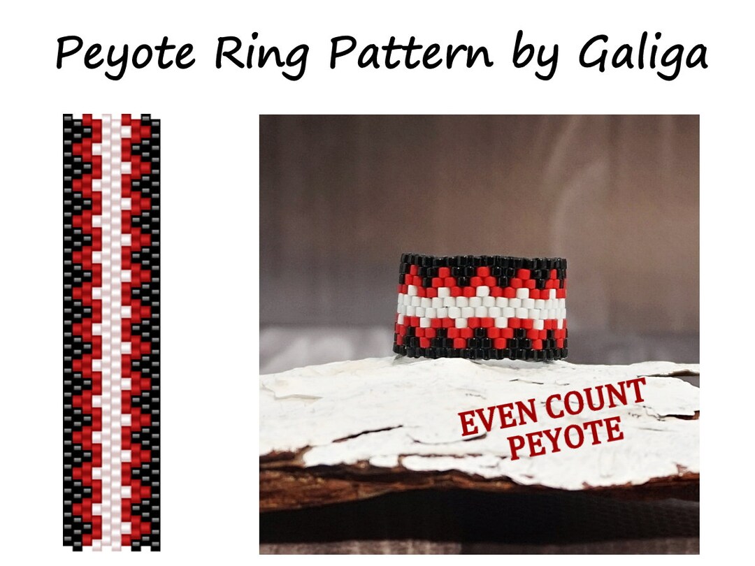 Even Peyote Stitch Beaded Ring Pattern for Ring Making Beading - Etsy