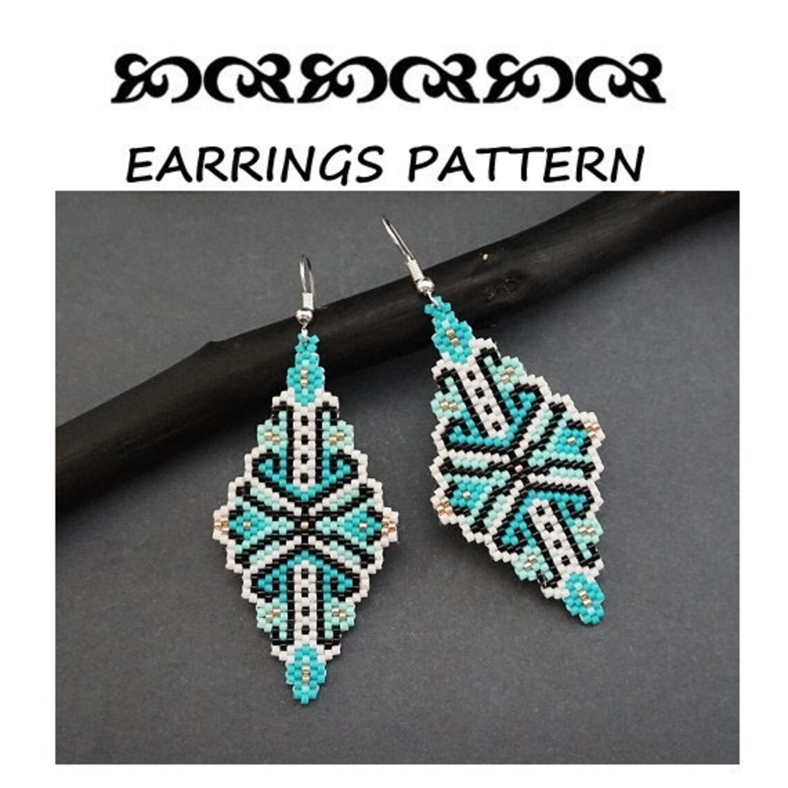Beaded Earrings Pattern NEW Design Beading Pattern 2 - Etsy