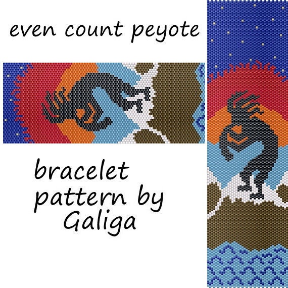 Kokopelli Bracelet Even Peyote Beading Pattern Native American | Etsy
