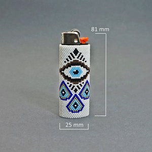 Evil Eye Lighter Cover Pattern Ethnic Lighter Beading Pattern Seed Bead ...