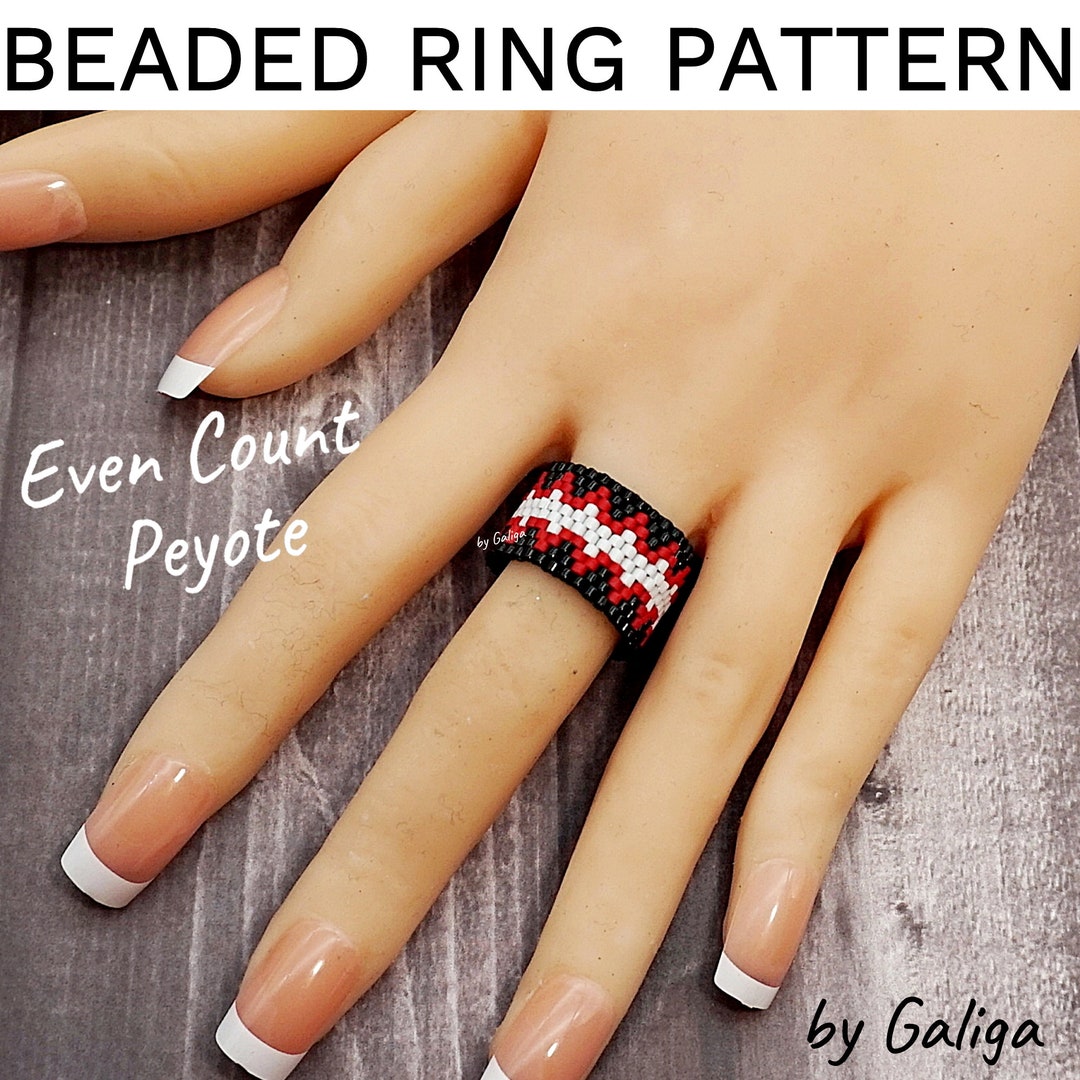 Even Peyote Stitch Beaded Ring Pattern for Ring Making Beading of Seed ...
