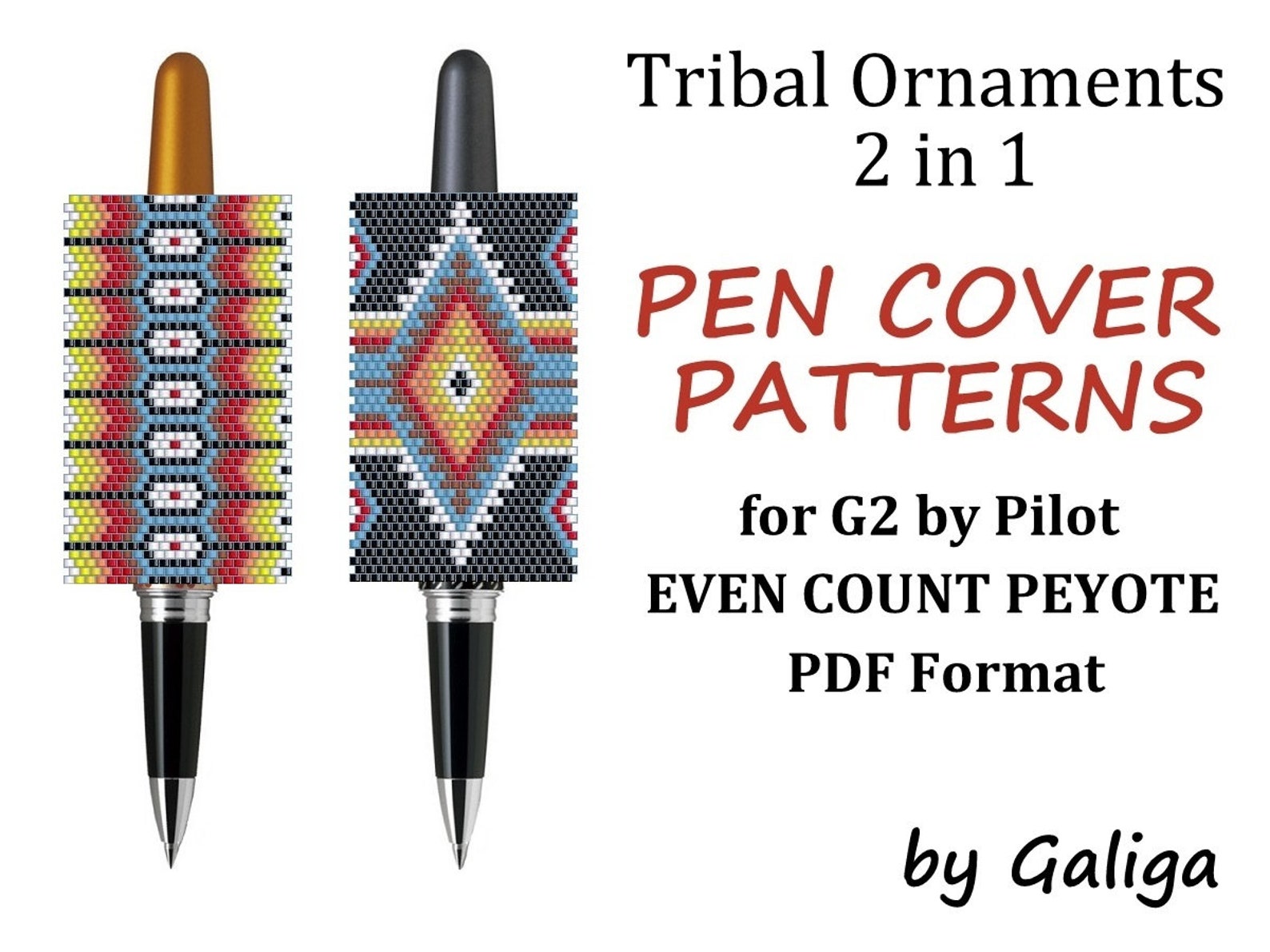 Peyote Pen Cover Patterns For Beading Patterns For G2 Pen Wrap | Etsy