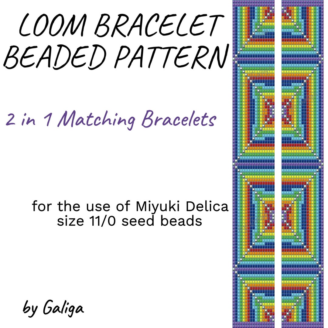 Matching Bracelet Pattern Loom Pattern Rainbow Pattern Friendship ...