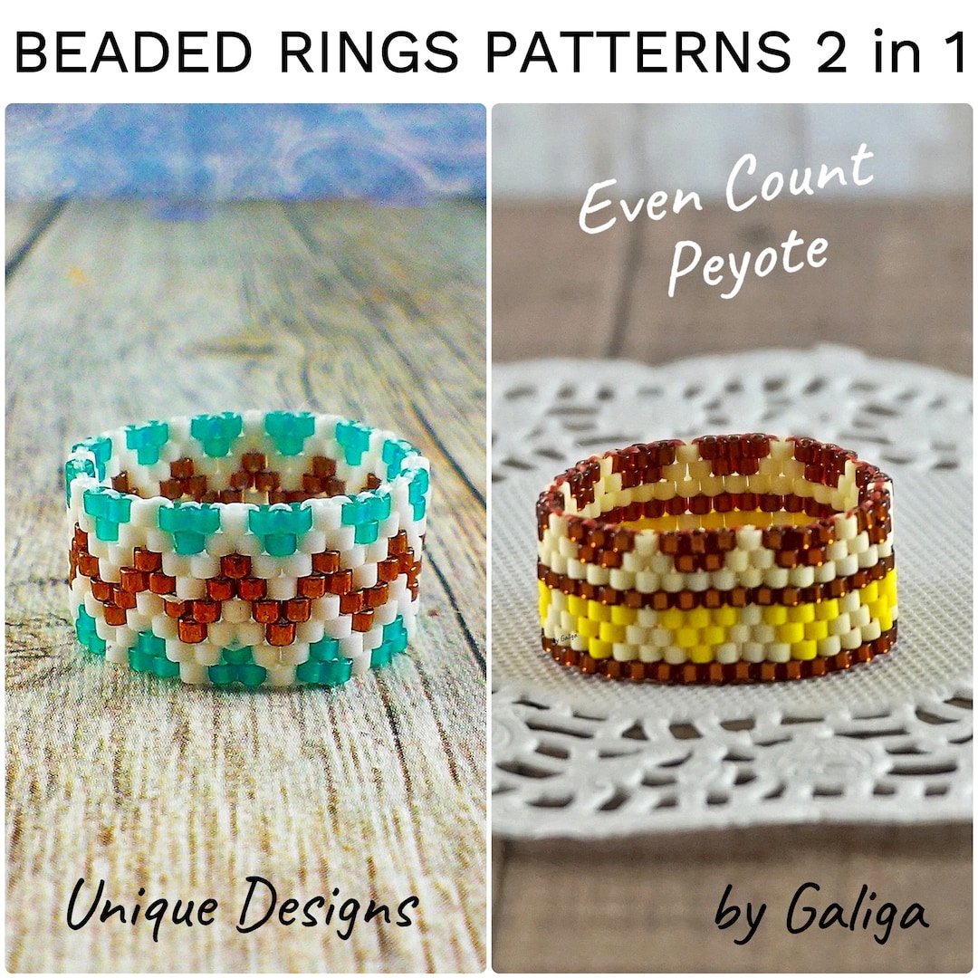 Peyote Ring Pattern 2 in 1 PDF Format Beadwork Pattern for Beading ...